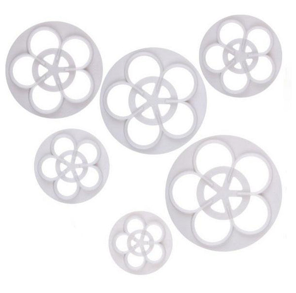 6 Piece Rose Fondant Gum Paste Cutter Set - Malaysia Clay Art