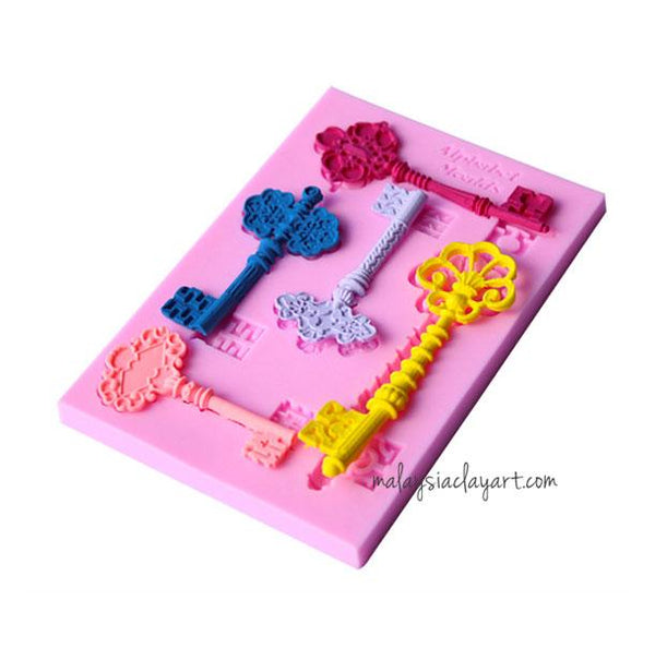 Keys Silicone Mold (4 Cavity) - Malaysia Clay Art