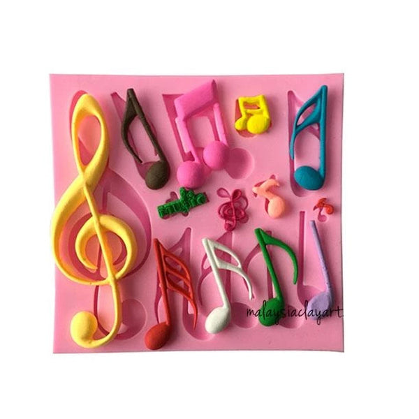 Musical Note Silicone Mold - Malaysia Clay Art