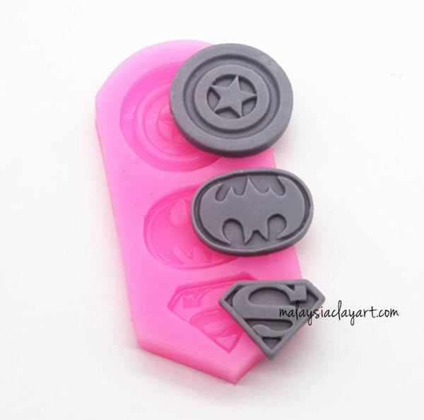 Super Hero Logo Batman Captain America Superman Silicone Mold ...