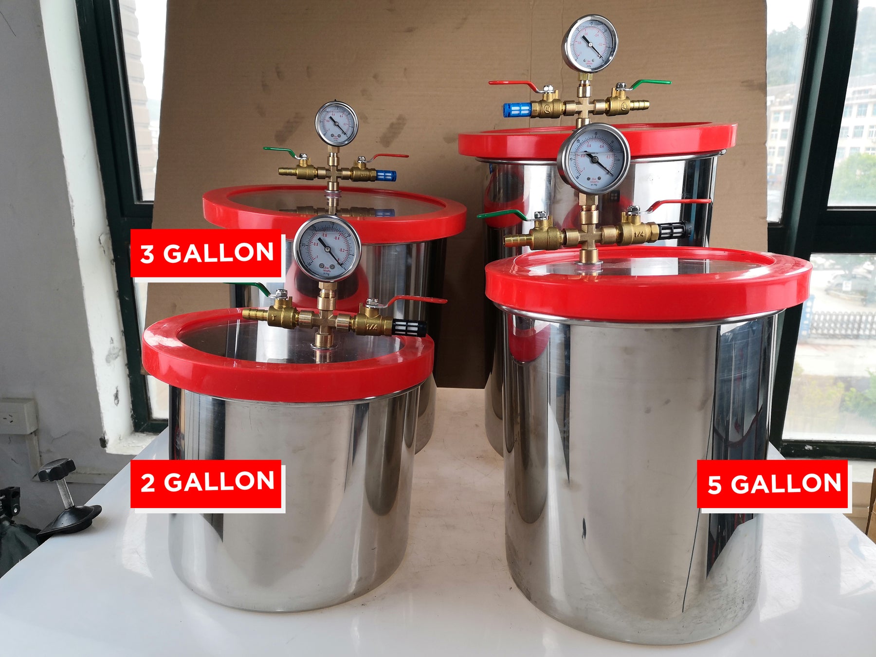 Vacuum chamber Vacuum pot 2/3/5 gallon Degassing Silicone, Resin ...